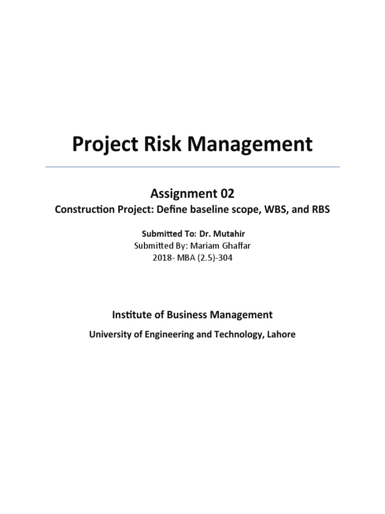 PRM Assignment 2 | PDF | Project Management | Door