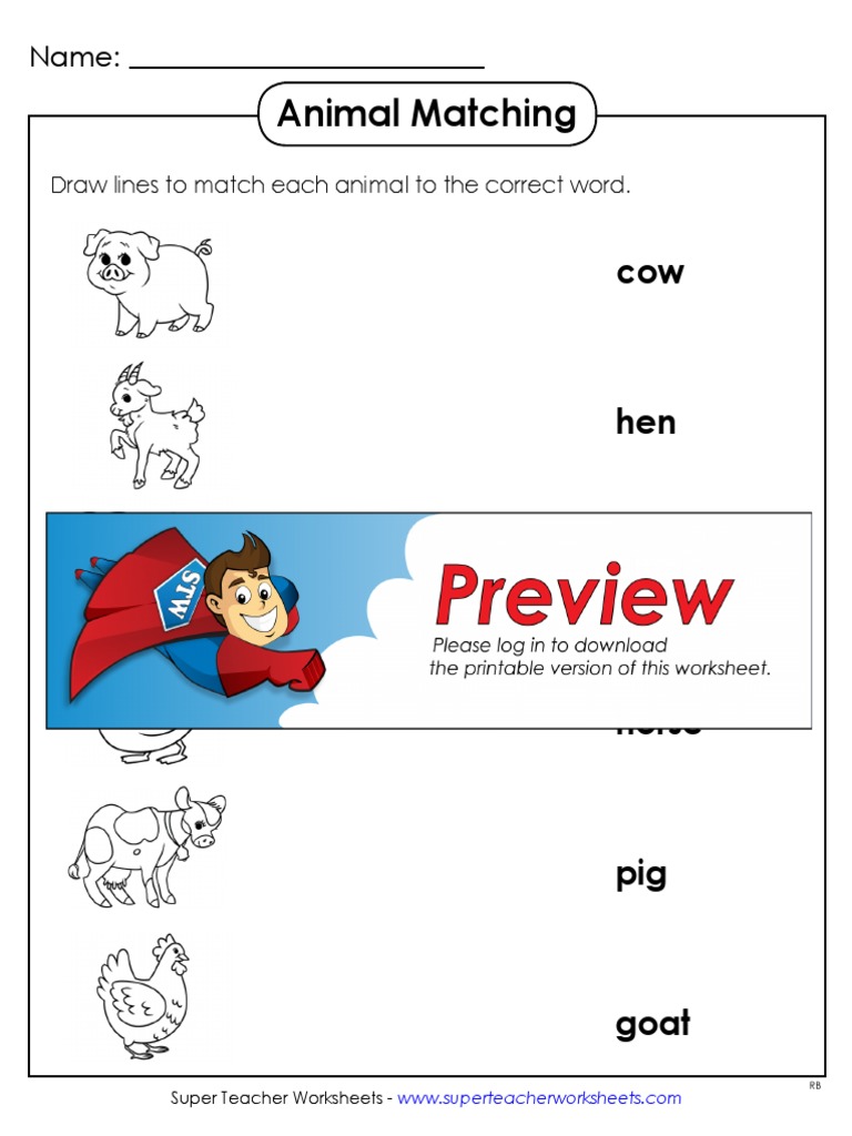 Farm Animal Matching Activity | PDF