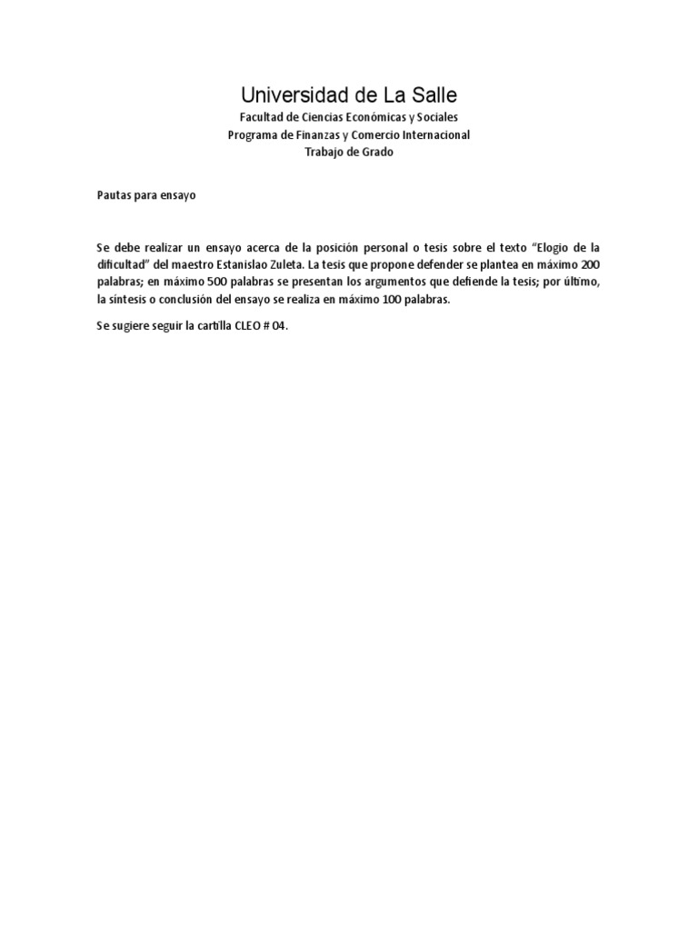 Pautas para Ensayo | PDF