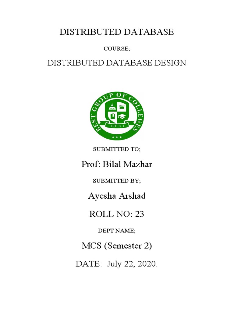 Distributed Database | PDF | Client–Server Model | Databases