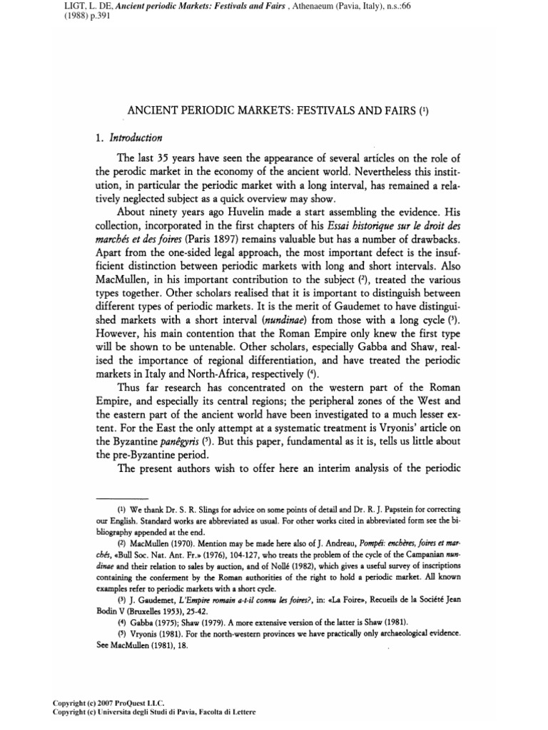 Ancient Periodic Markets | PDF