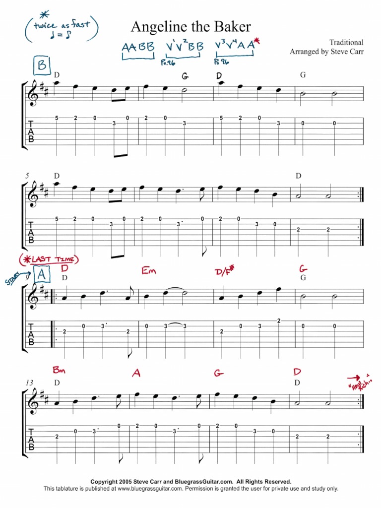 Angeline The Baker (D) With Tim May Chords | PDF