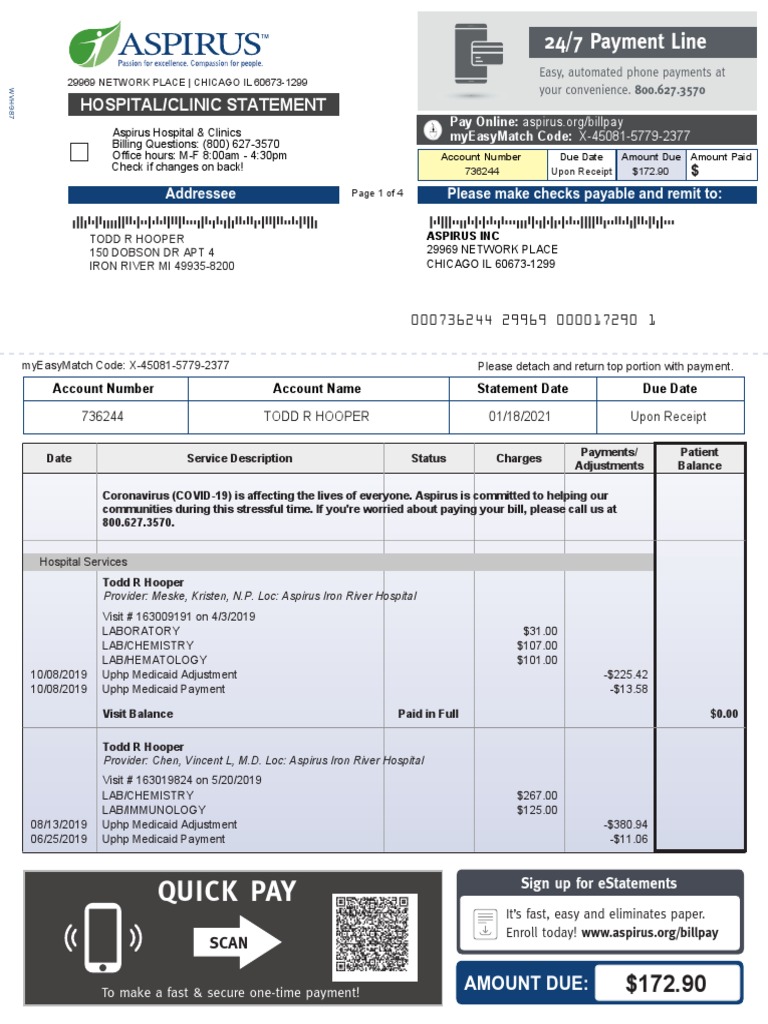 Aspirus Billing and Payment Information | PDF | Medicare (United States ...
