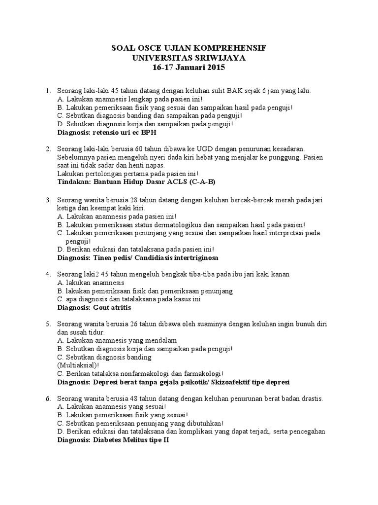 Contoh Soal OSCE | PDF