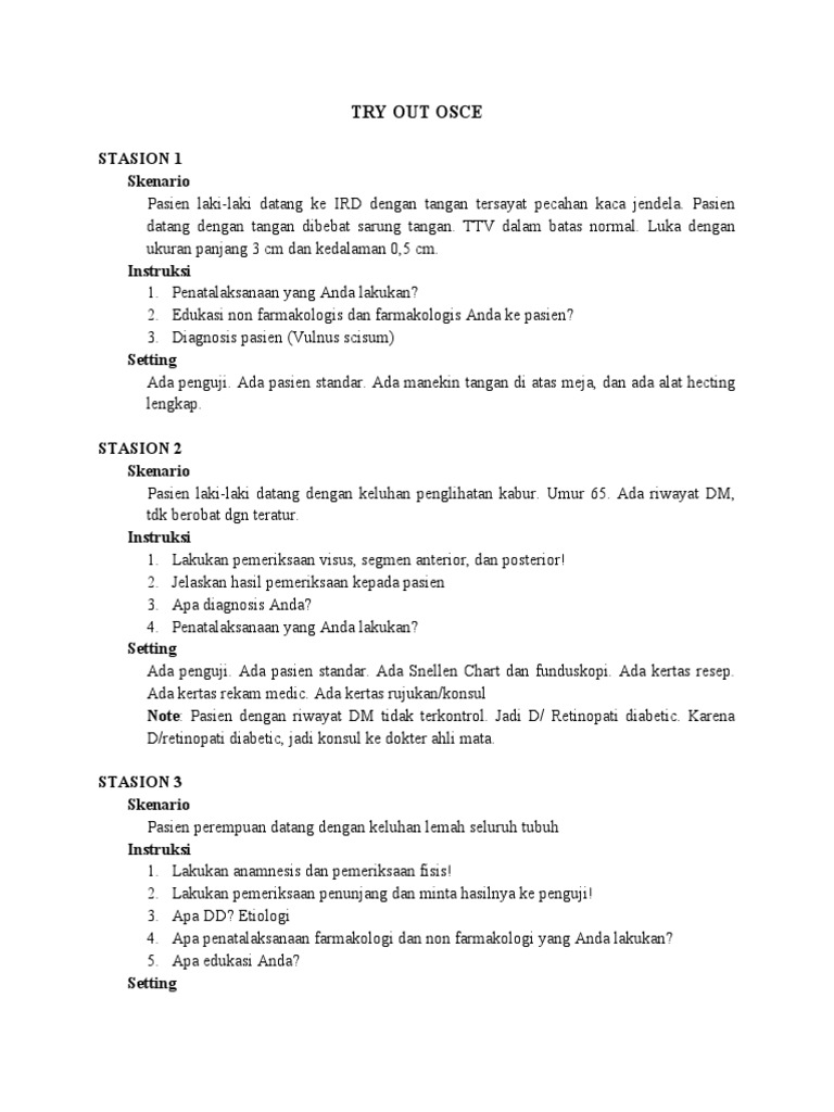 Soal OSCE UNHAS | PDF