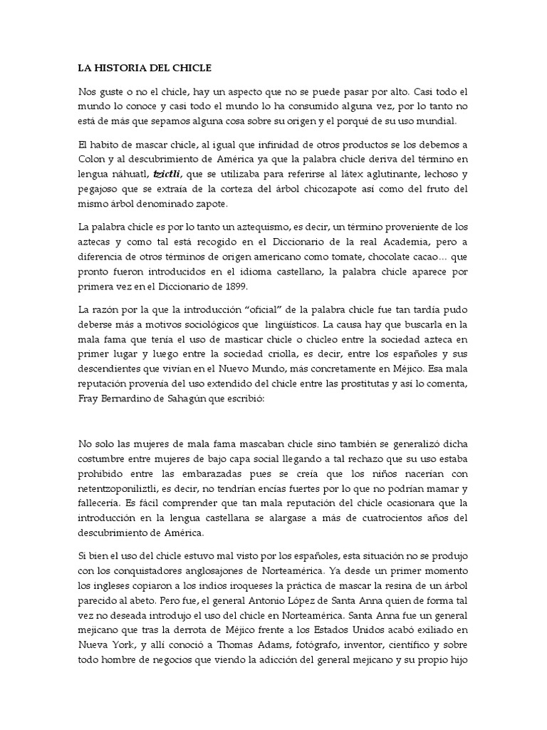 La Historia Del Chicle | PDF