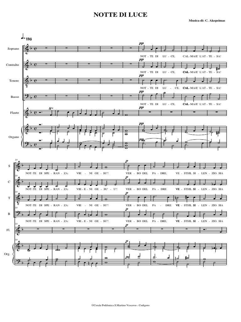 Notte Di Luce - (Eugenio Costa) Spartito | PDF