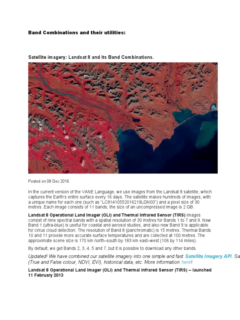 Landsat 8 Band Combinations Overview | PDF | Satellite Imagery | Infrared