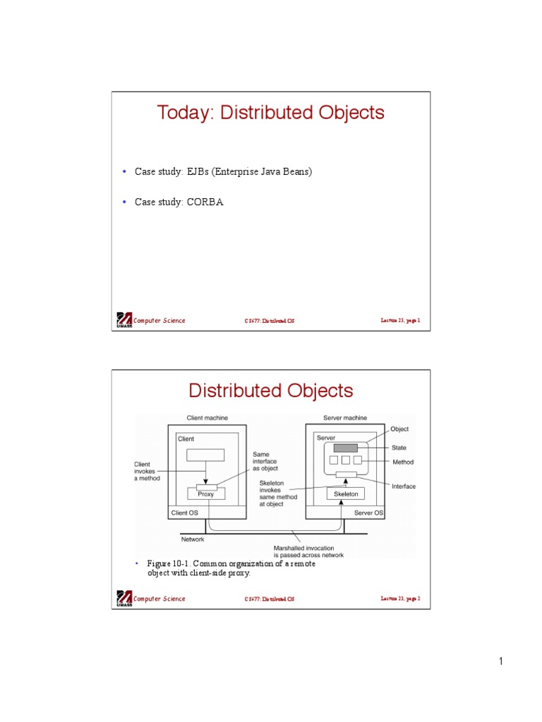 Today: Distributed Objects: Case Study: Ejbs (Enterprise Java Beans) Case Study: Corba | PDF ...