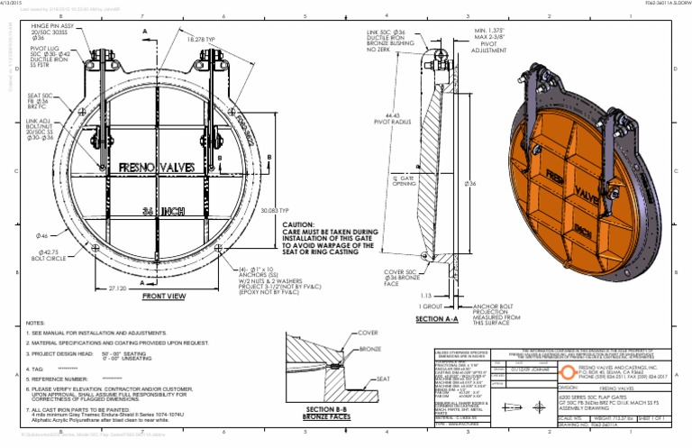 FRESNO 36 Inch FLAP GATE-F062-36011A | PDF | Mechanical Engineering ...