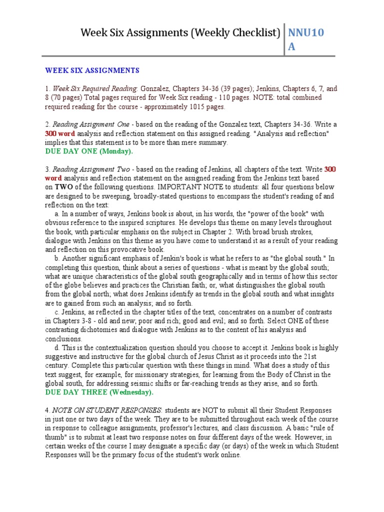 Week Six Assignments | PDF | Cognition