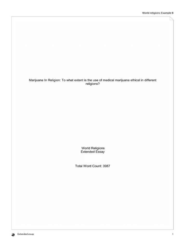 World Religions: Example B: Extended Essay 1 | PDF