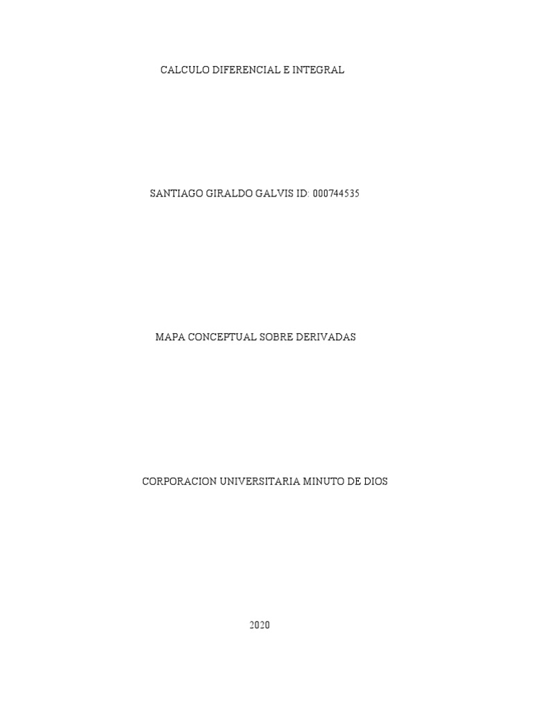 Calculo Diferencial e Integral Mapa Conceptual | PDF | Derivado | Cálculo