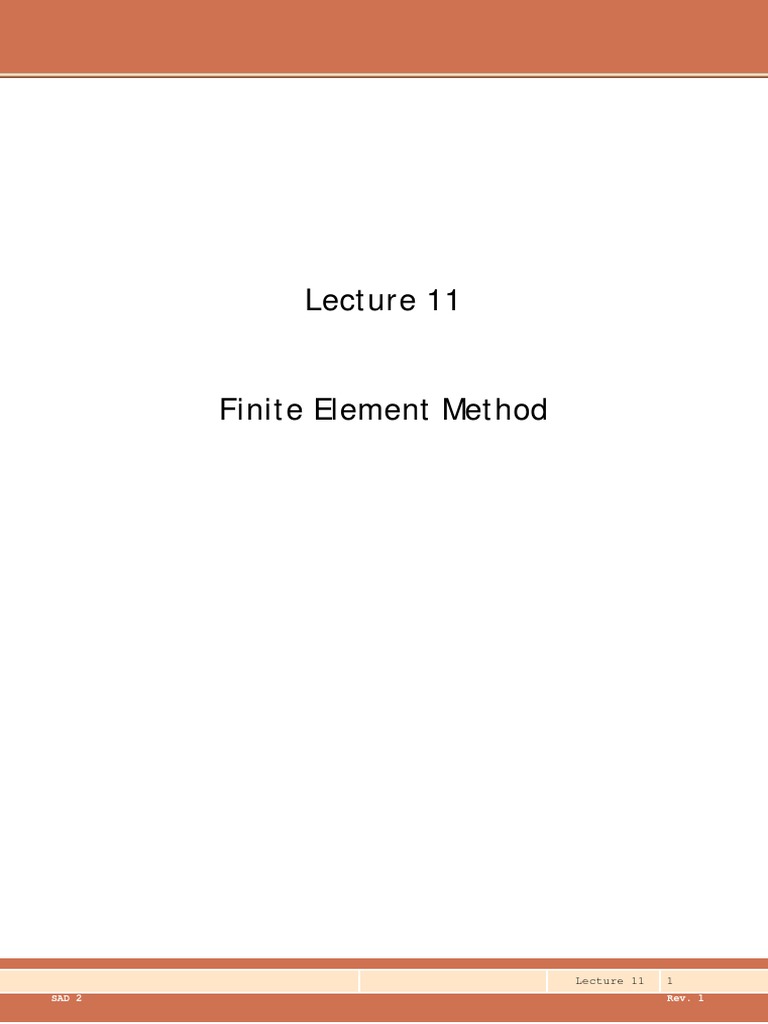 Lecture 11 Finite Element Method Pdf Finite Element Method Matrix Mathematics