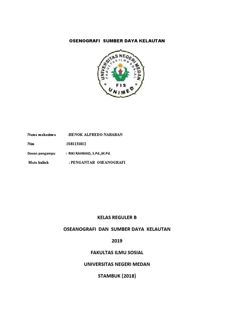 CBR Oseanografi Dan SD Kelautan Henok | PDF