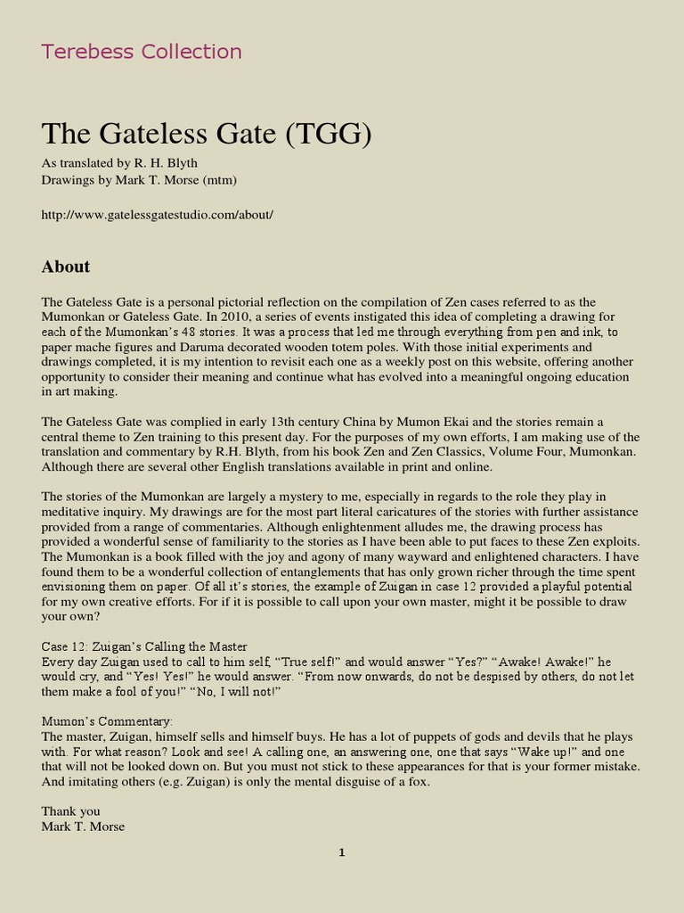 The Gateless Gate (TGG) : Terebess Collection | PDF | Zen | Gautama Buddha