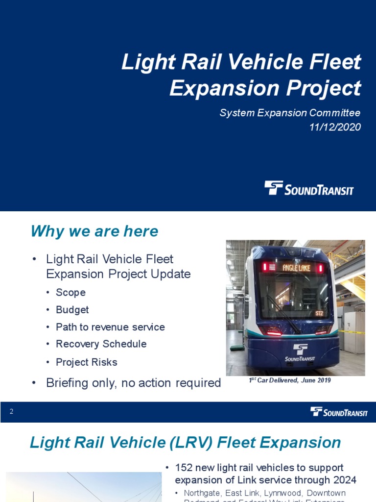 Sound Transit - Light Rail Vehicle Fleet Expansion Presentation ...