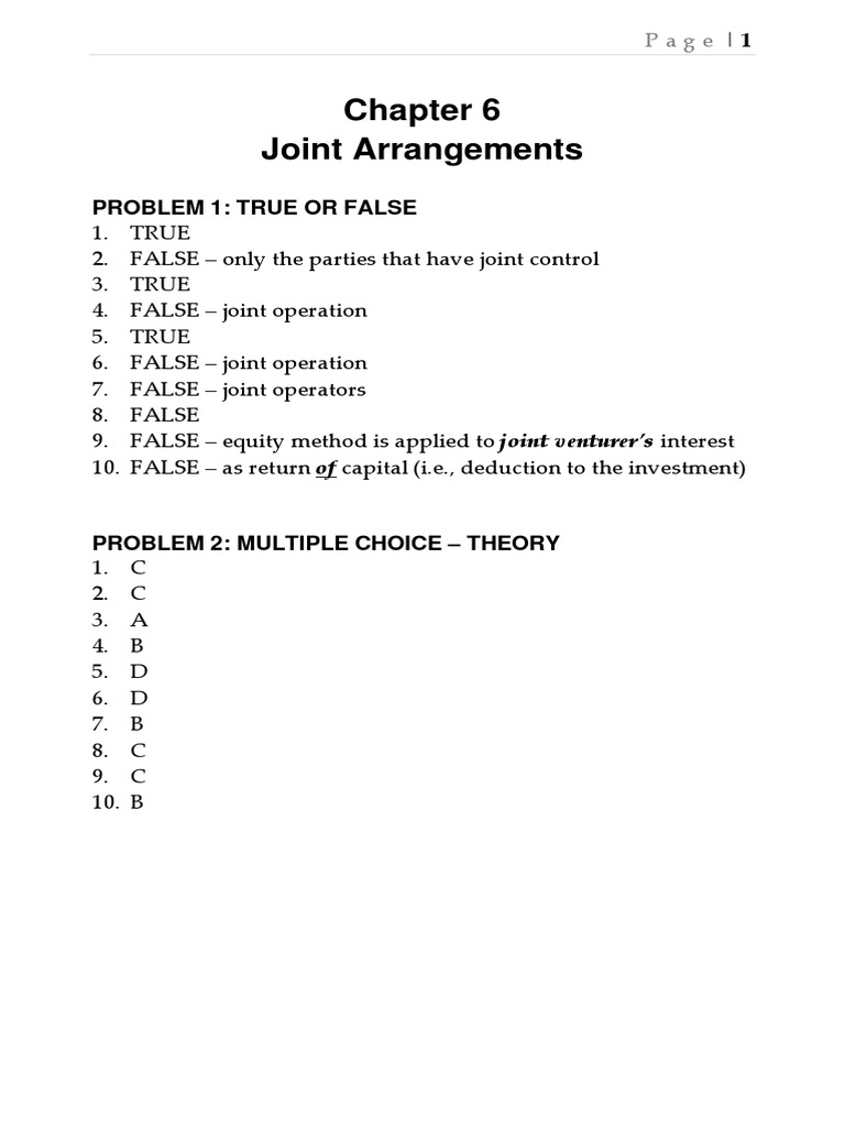 Solution Chapter 6 Joint Arrangements | PDF | Debits And Credits | Financial Services