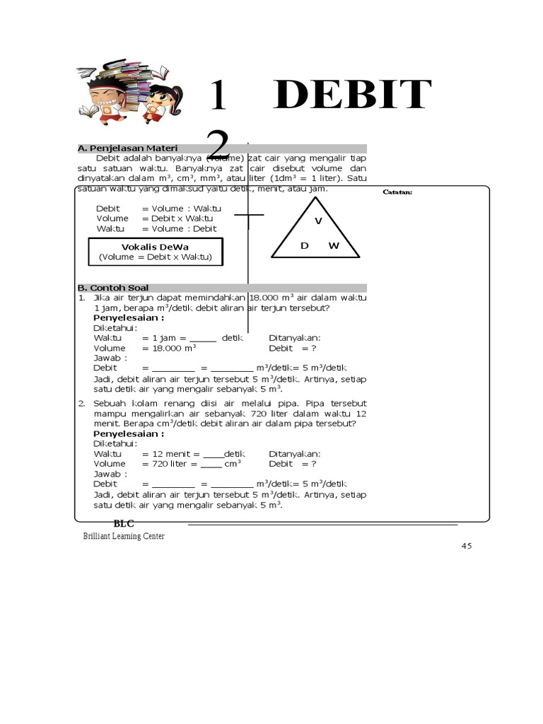 "Panduan Debit Air: Rumus, Contoh, dan Latihan" | PDF