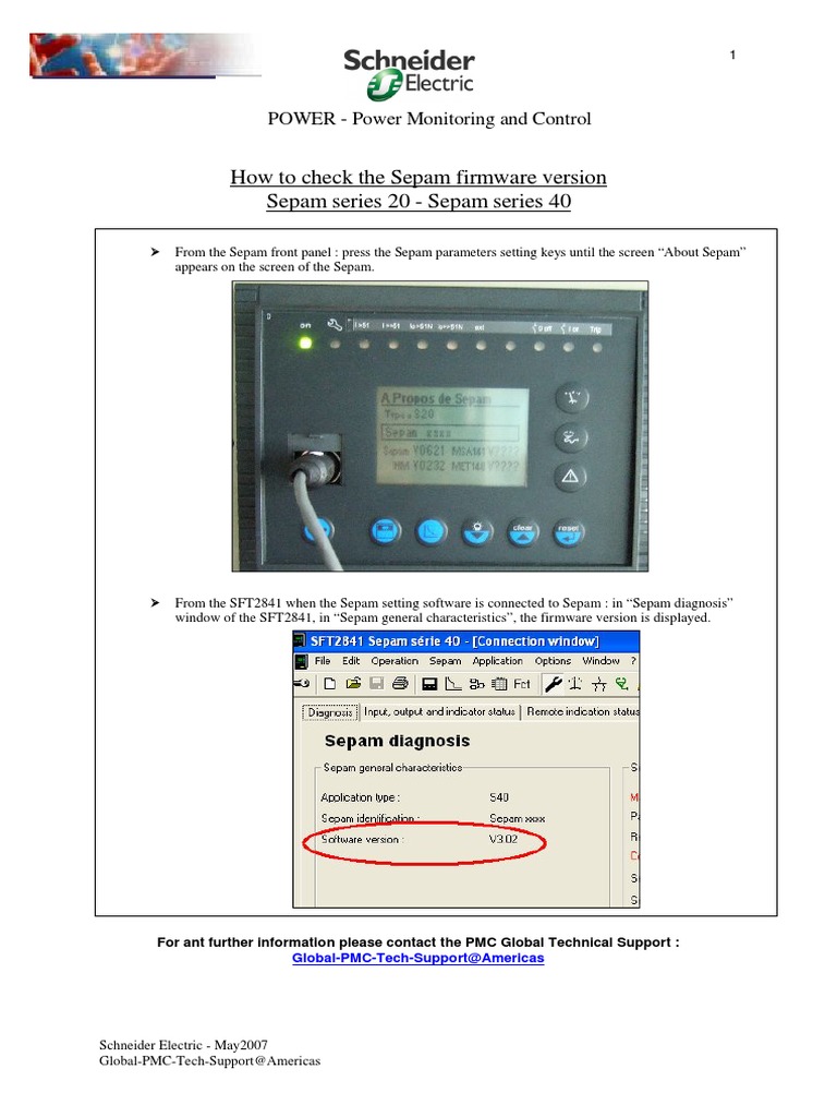 How To Check The Sepam Firmware Version Sepam Series 20 - Sepam Series ...
