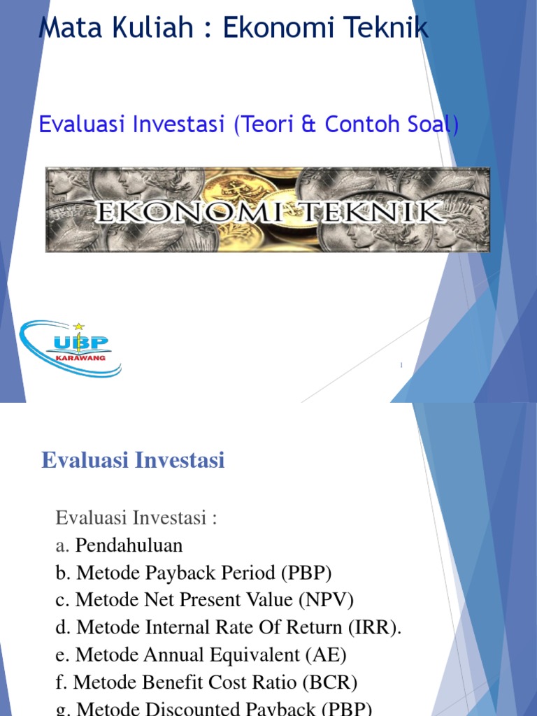 Evaluasi Investasi: Metode dan Contoh | PDF