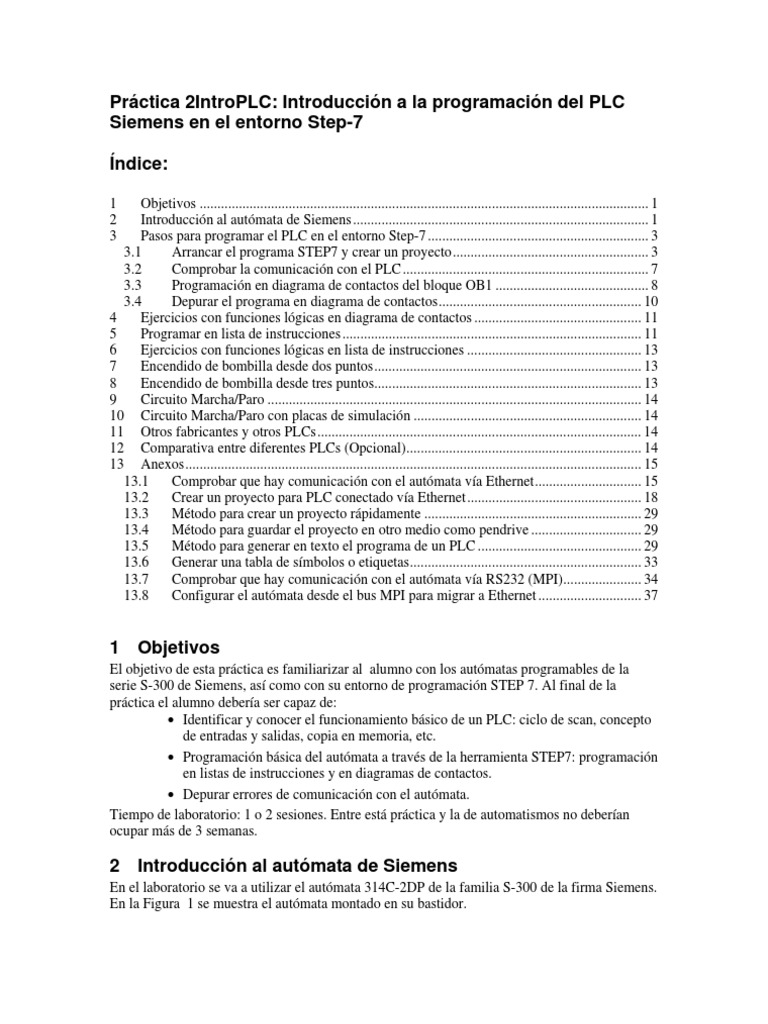 Introduccion A La Programacion PLC | PDF | Controlador lógico ...