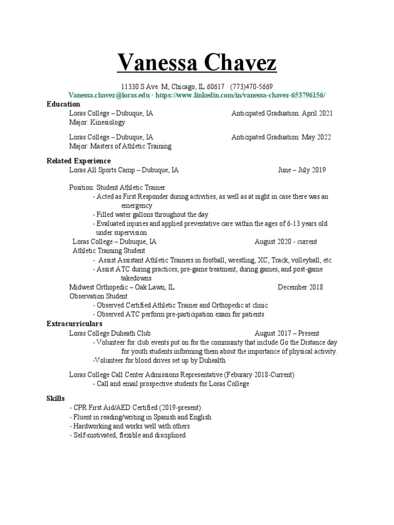 Vanessa Chavez Resume | PDF