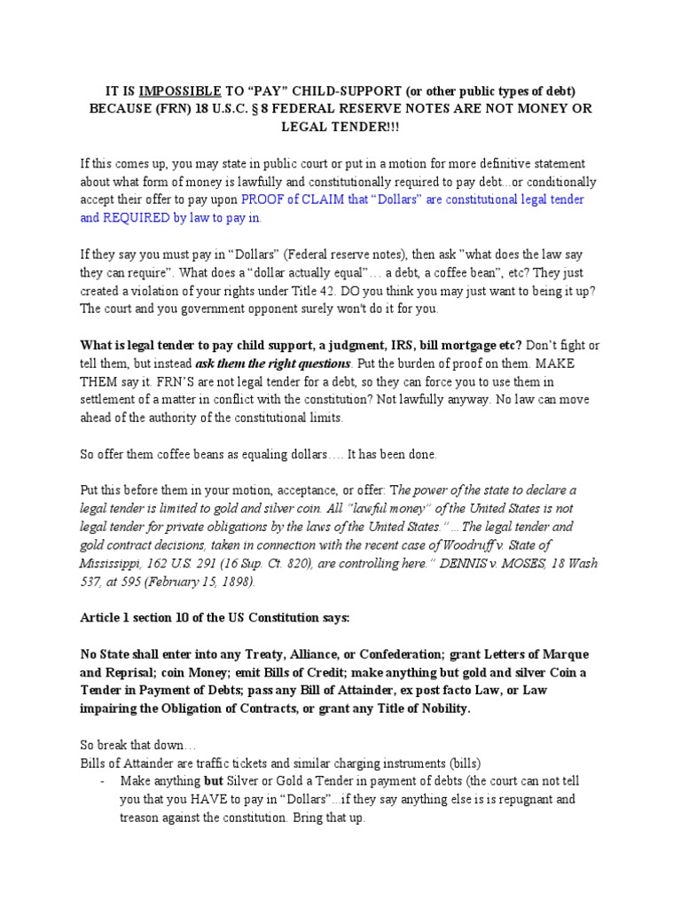 8 Is It Possible To Pay A Debt With Federal Reserve Notes? | PDF ...