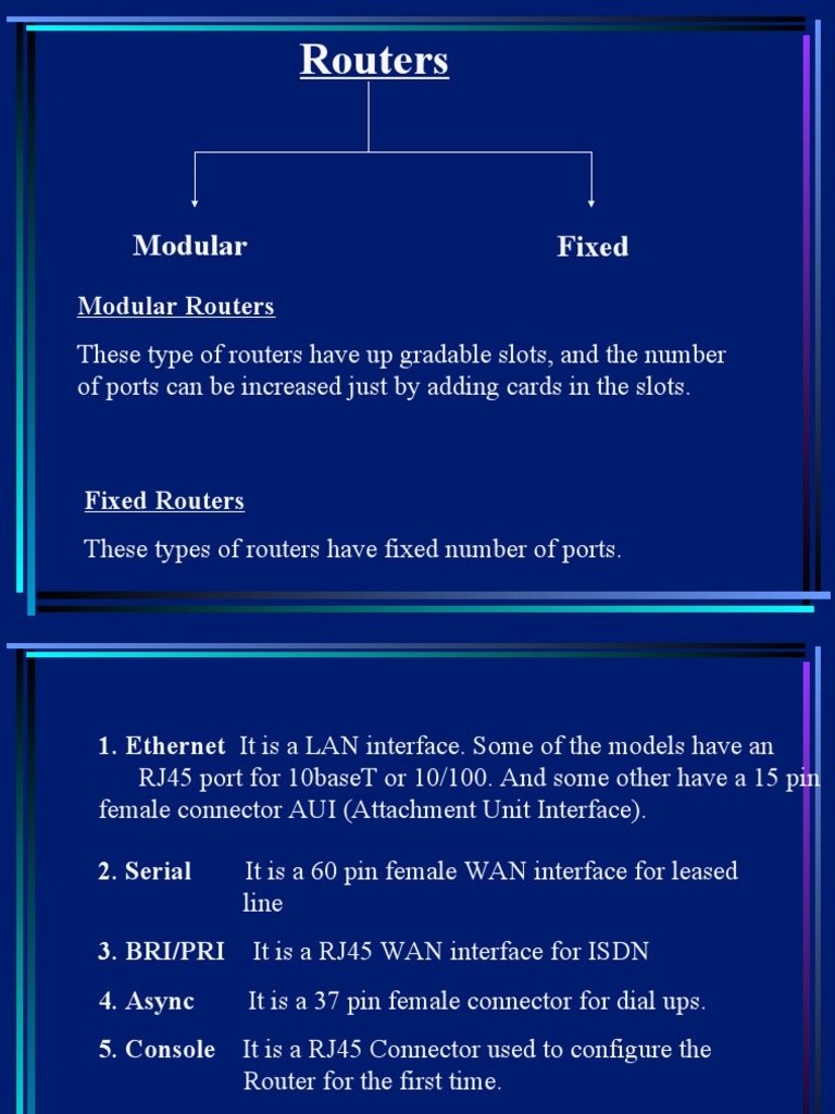 Routers: Modular Fixed | PDF | Booting | Electronics