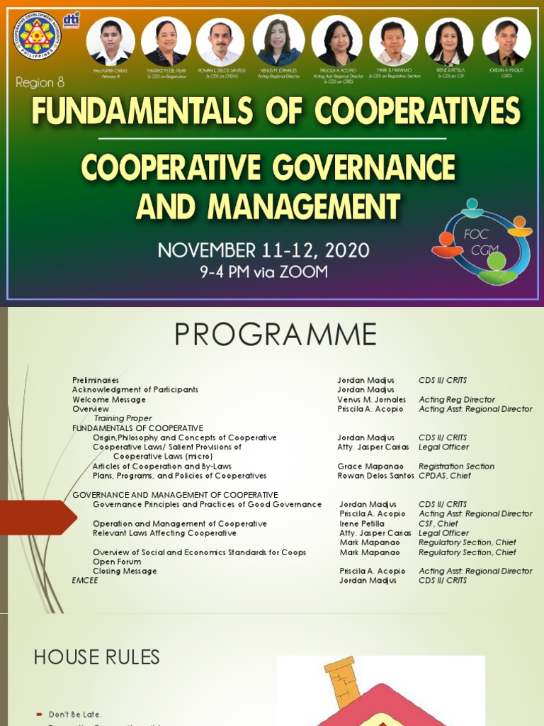 Fundamentals of Cooperatives and Governance Training | PDF | Cooperative | Partnership