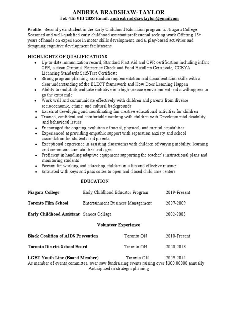 Ece Resume 2021 | PDF | Early Childhood Education | Special Education