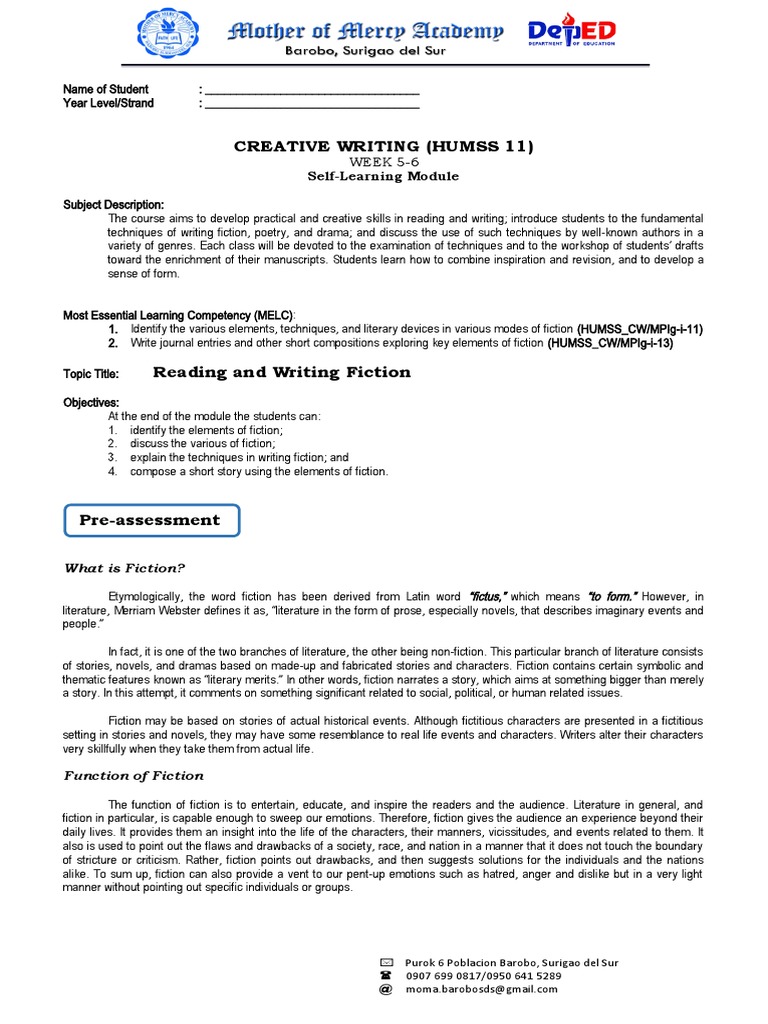 Creative Writing Module | PDF | Writers | Poetry