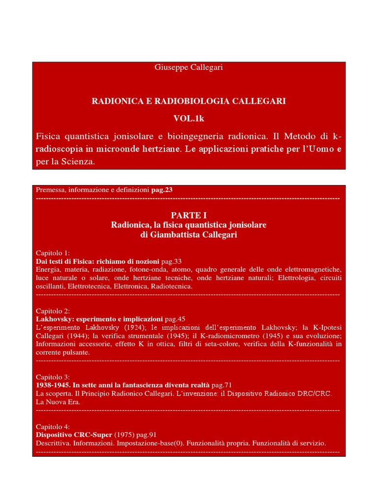 VOL.1k-RADIONICA E RADIOBIOLOGIA CALLEGARI | PDF