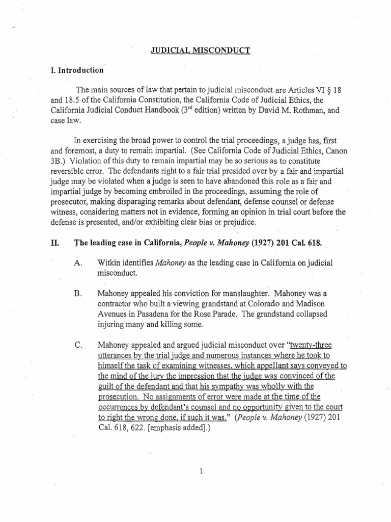 Understanding Judicial Misconduct in California | PDF | Trials ...