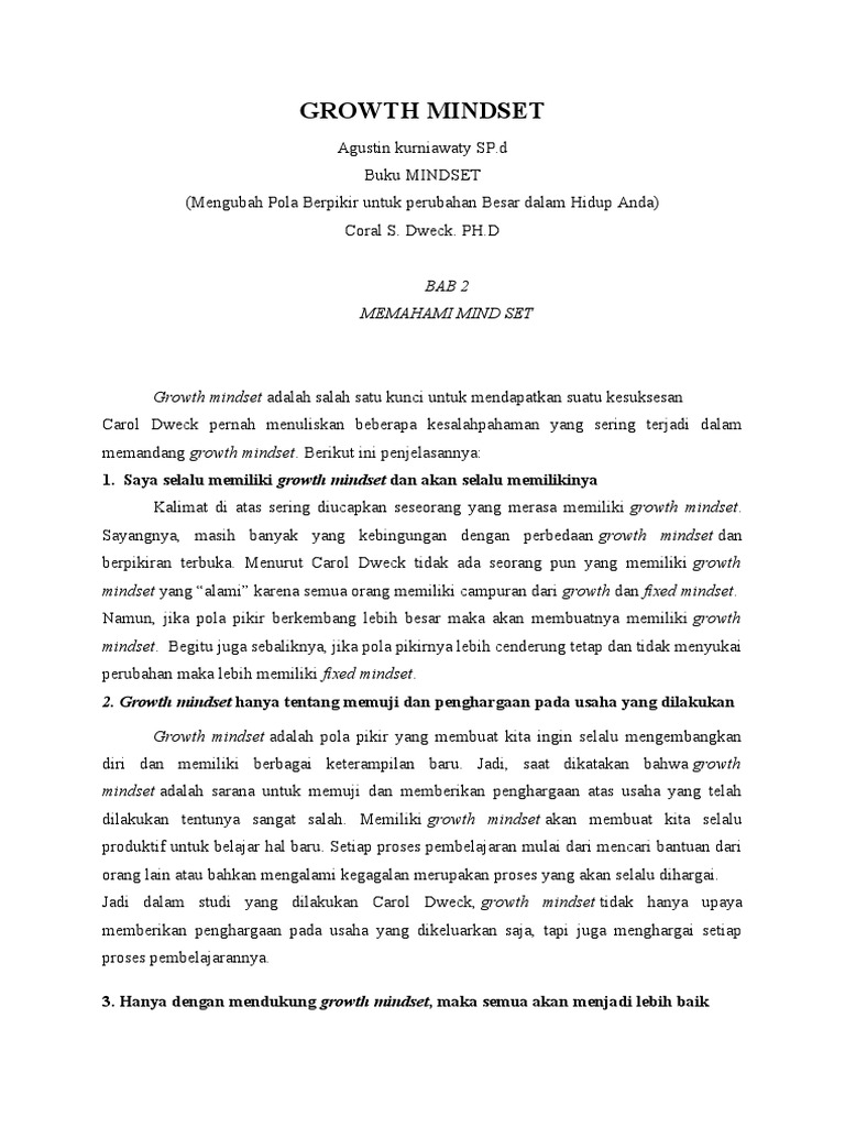 Growth Mindset Pdf