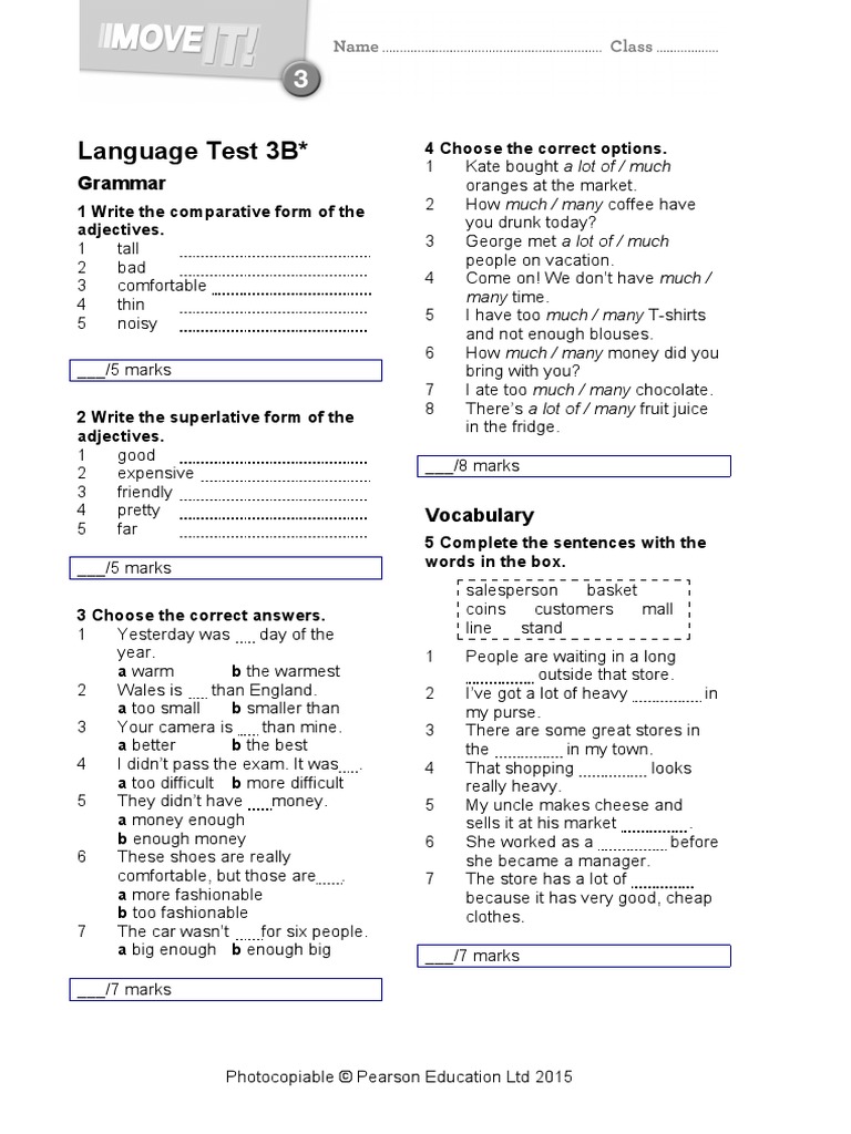 Move It 3. Test U3 | PDF | Clothing | Business