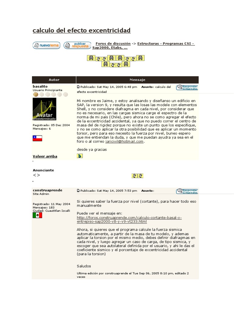 Cálculo de Efecto de Excentricidad en SAP | PDF | Mecánica | Ingeniería ...