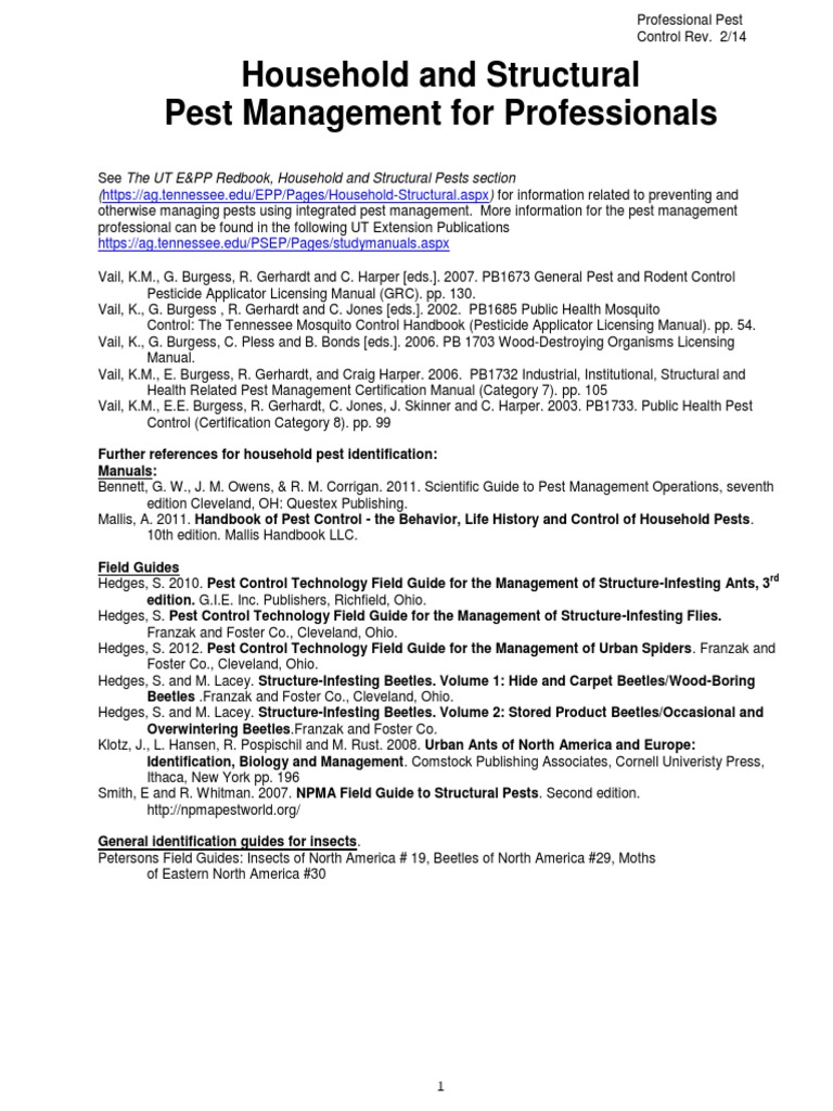 Household and Structural Pest Management For Professionals | PDF | Ant ...