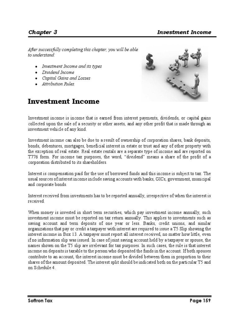 Understanding Investment Income Types | PDF | Corporate Tax | Dividend