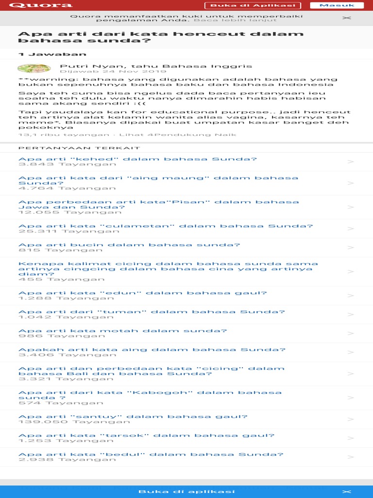 Arti "Hencet" dalam Bahasa Sunda | PDF | Karier & Perkembangan | Seni ...