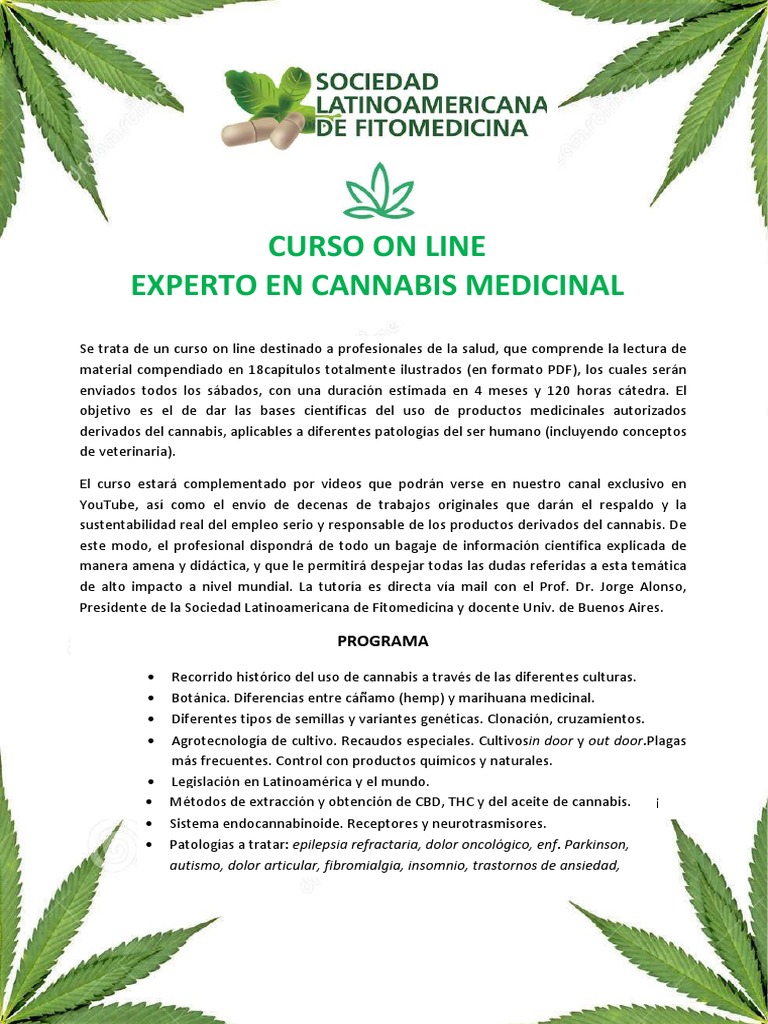 Curso Online de Cannabis Medicinal | PDF | Cannabis medicinal | Canabis