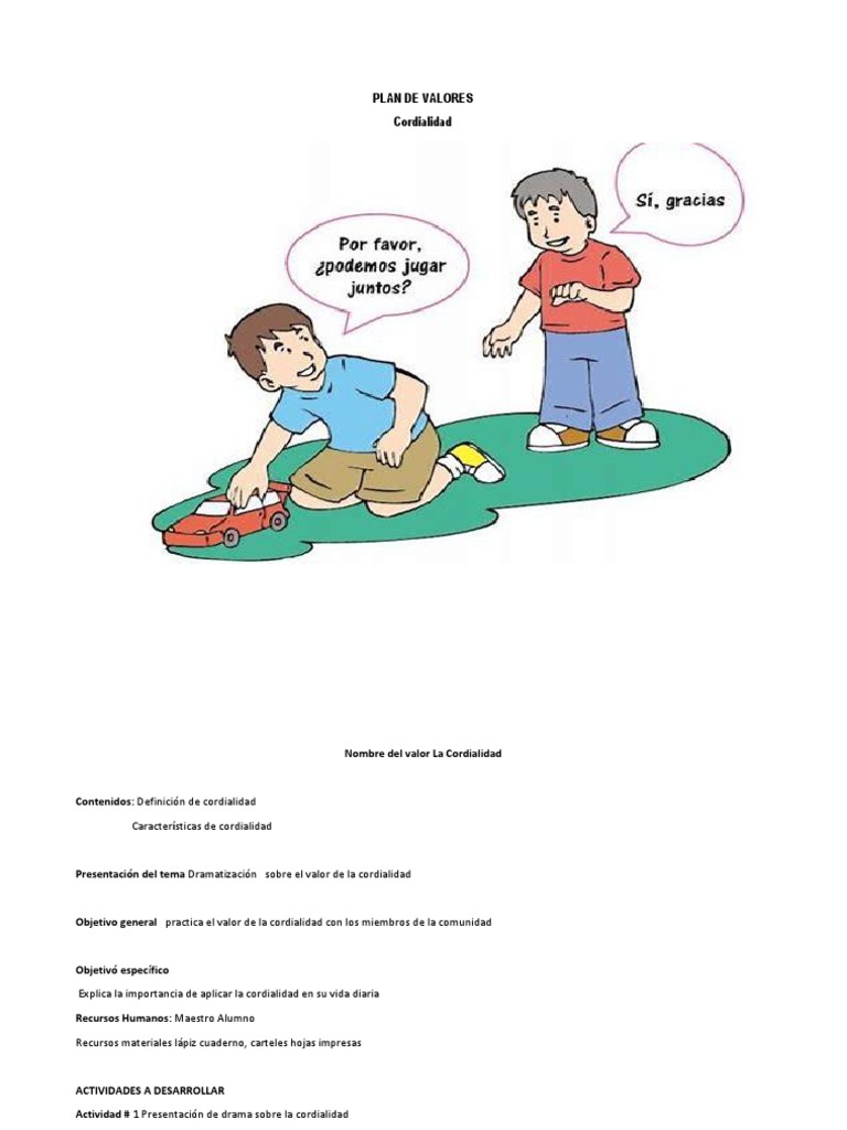 Plan de Valor La Cordialidad | PDF