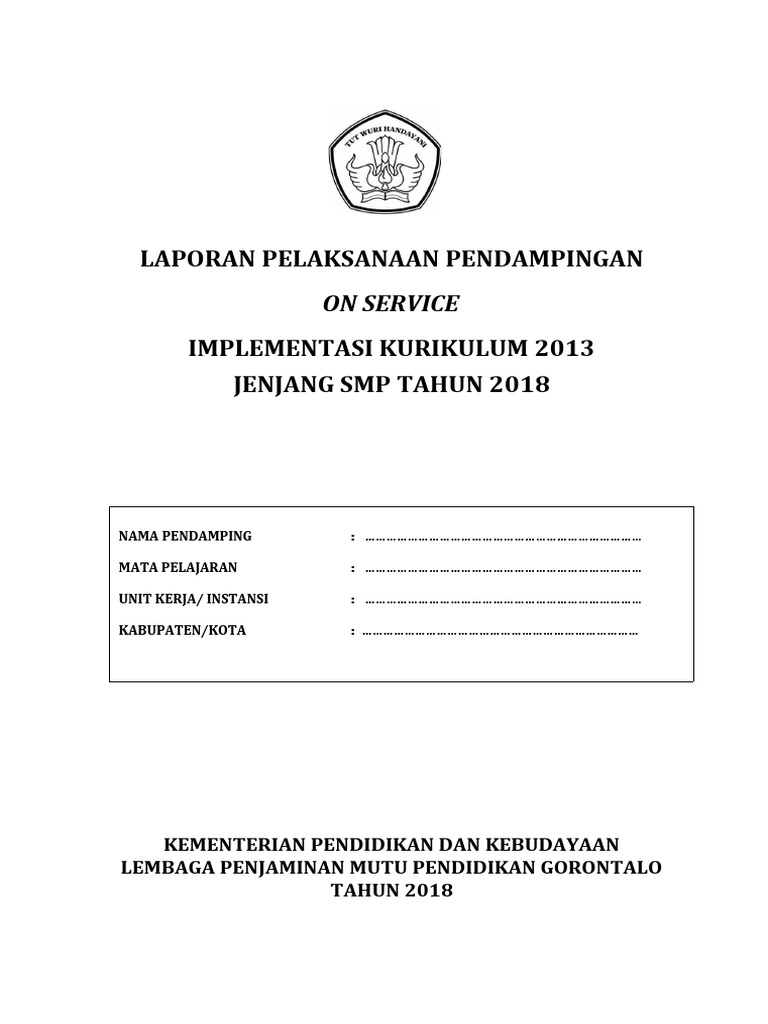 Format Laporan Pendamping | PDF