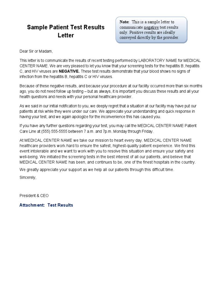 PNT-Sample Patient Test Results Letter | PDF