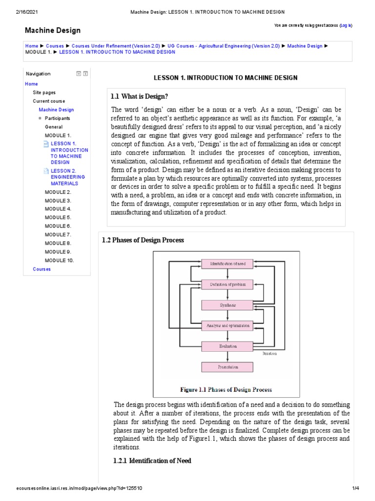 Machine Design - LESSON 1. INTRODUCTION TO MACHINE DESIGN | PDF ...
