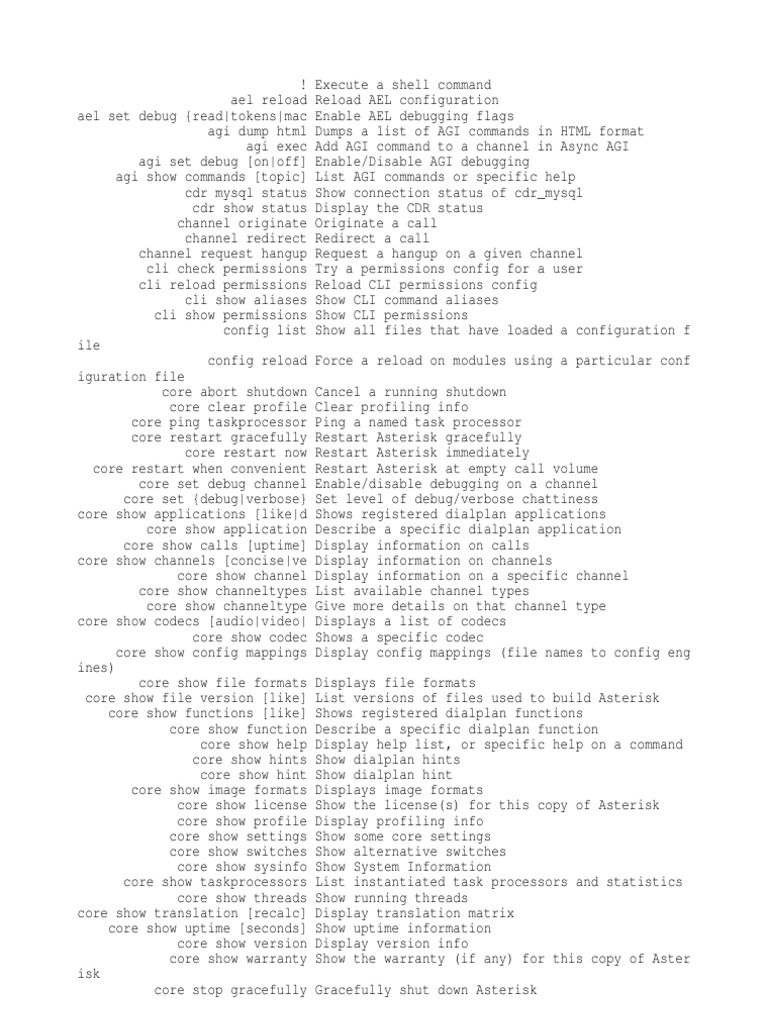 Asterisk Help Command | PDF | Session Initiation Protocol | Fax