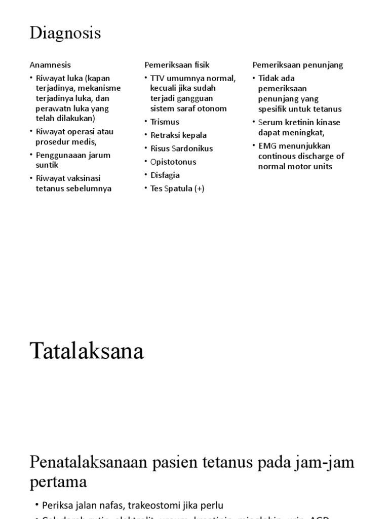 Diagnosis Dan Tatalaksana Tetanus | PDF