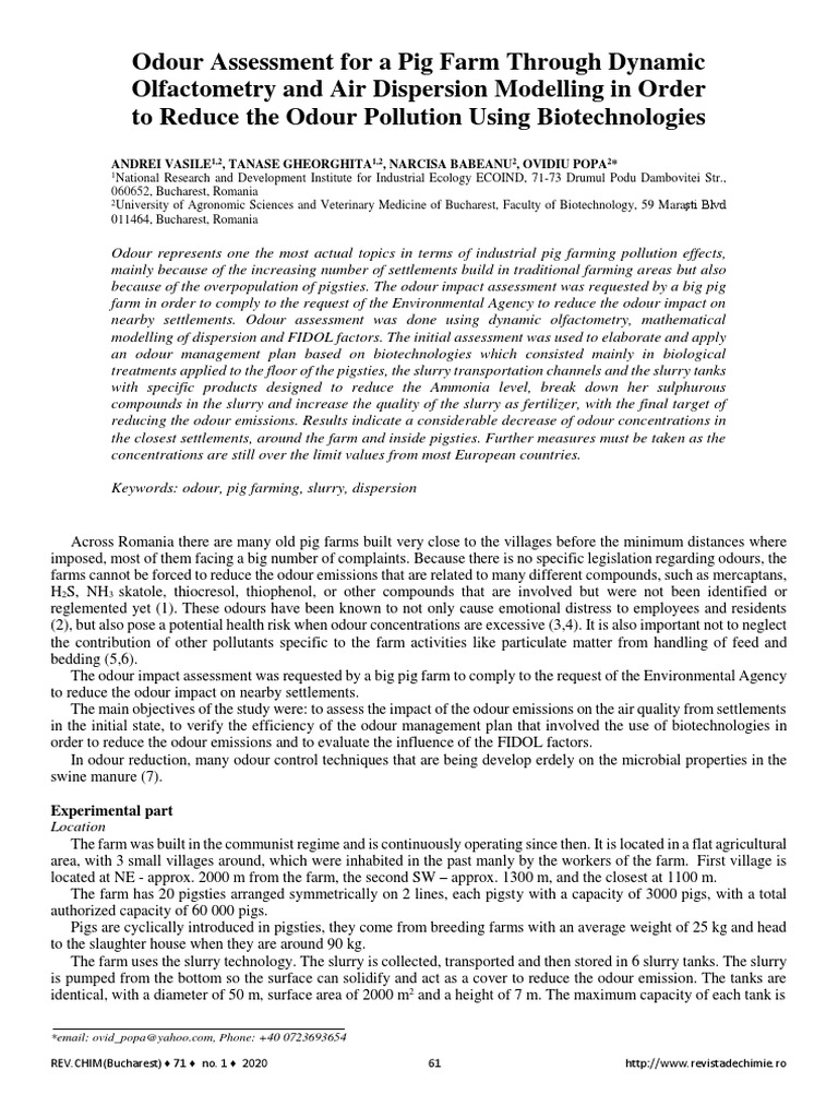 Pig Farm Smells | PDF | Air Pollution | Odor