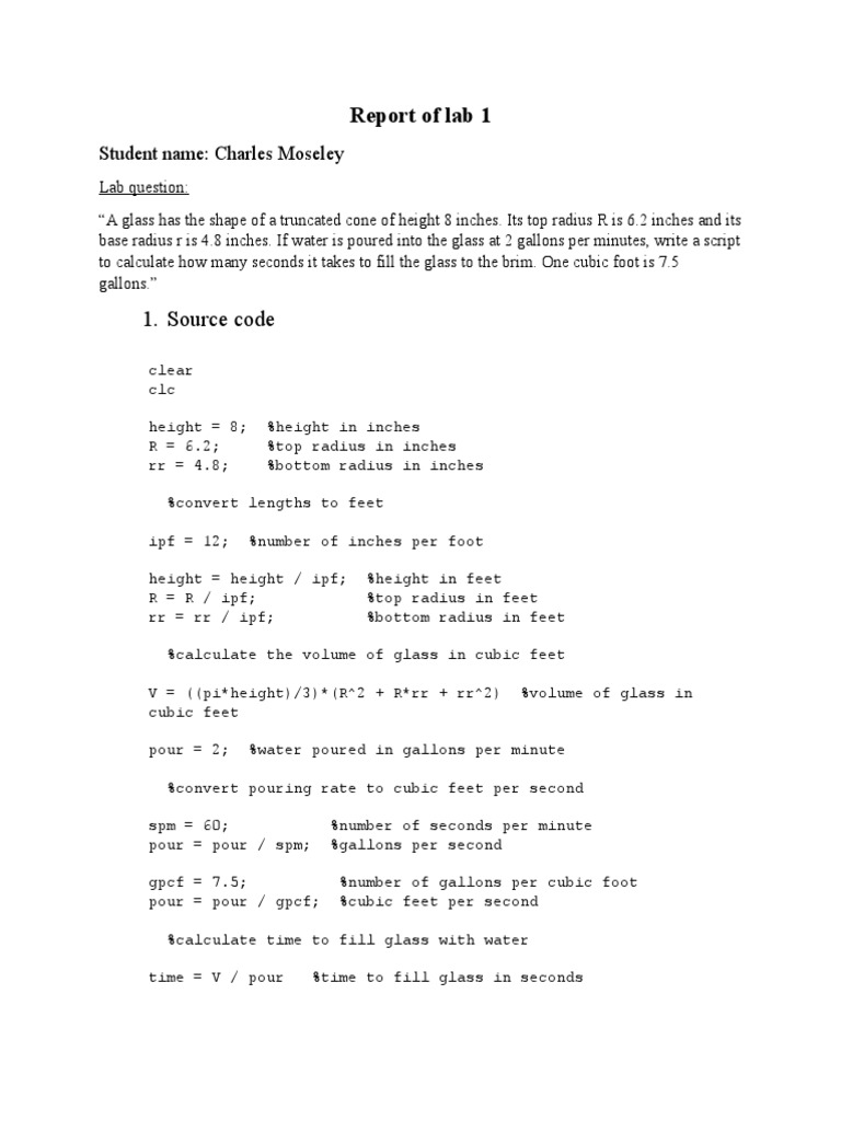 Source Code: Report of Lab 1 | PDF