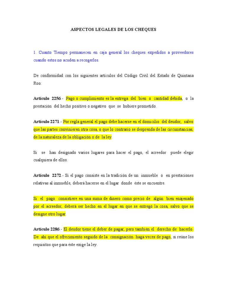 Requisitos Legales del Cheque | PDF | Estatuto de limitaciones | Pagos